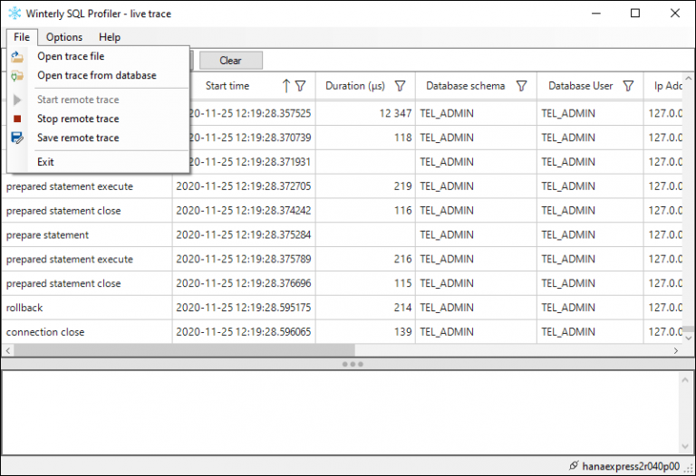 Version 9.0 of the Winterly SQL Profiler for SAP HANA - Winterly Software